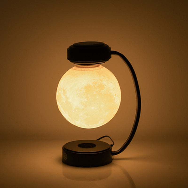 3D LED Moon Night Light Wireless Magnetic Levitating Rotating Floating ...